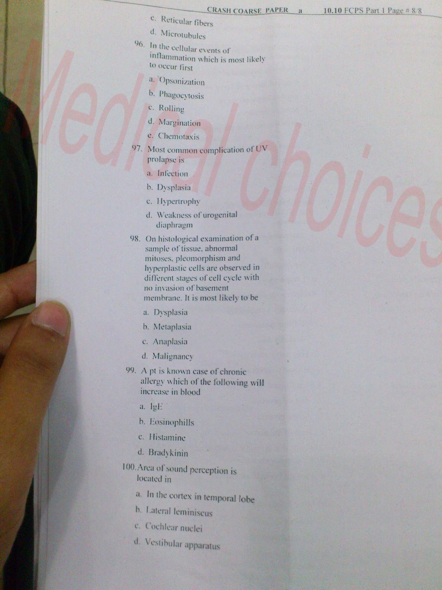 FCPS Part 1 Past Papers Original | MEDICAL CHOICES